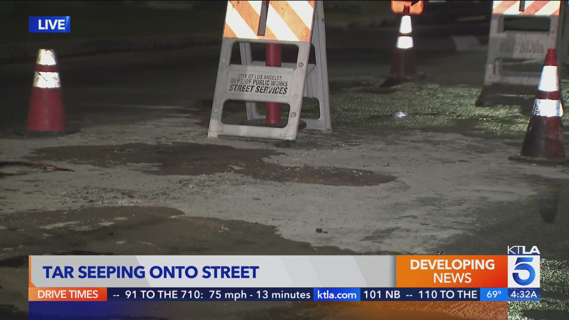 Oozing tar prompts street closure in Mid-Wilshire neighborhood – KTLA