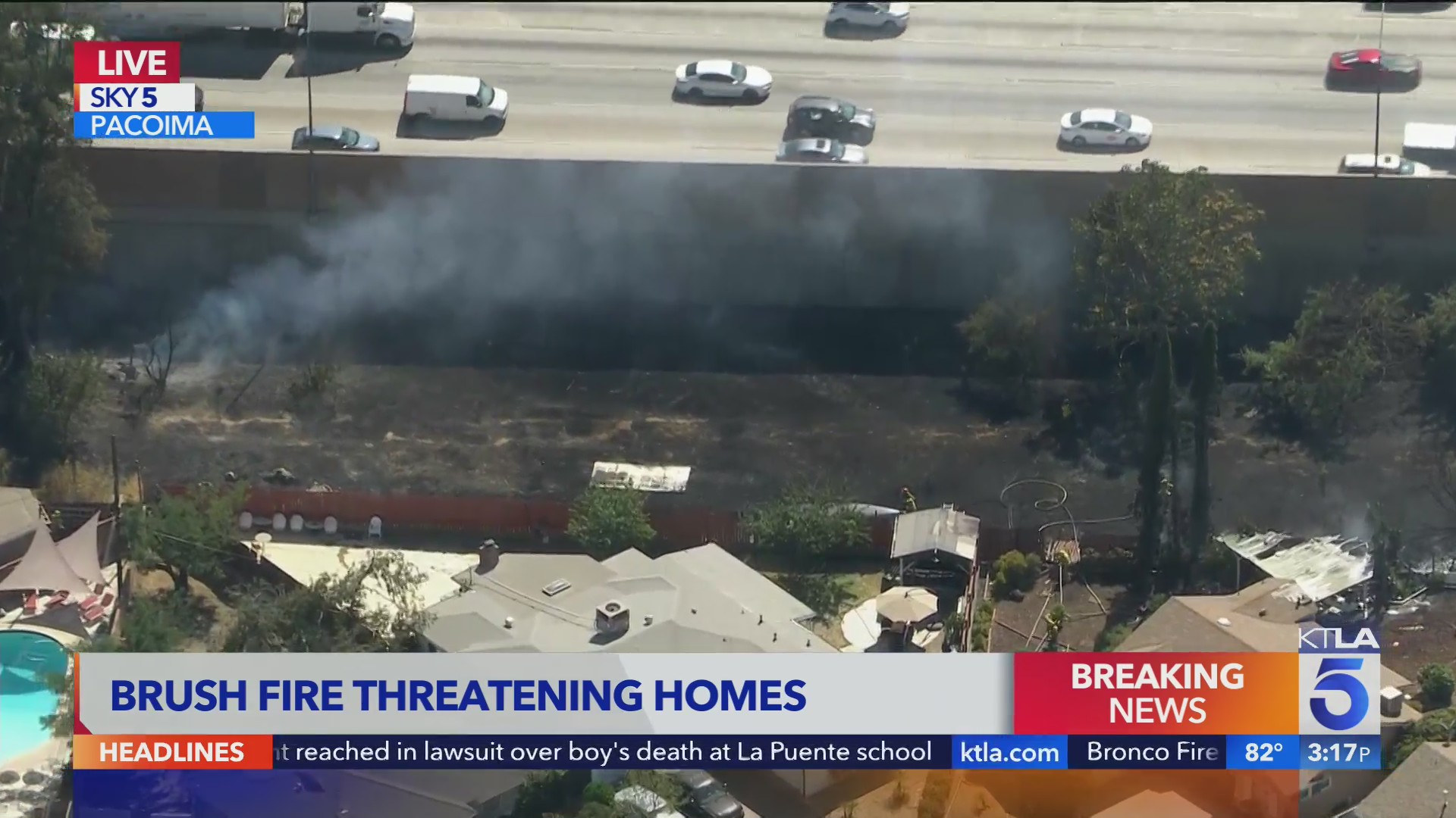 Brush fire threatens homes in Pacoima – KTLA