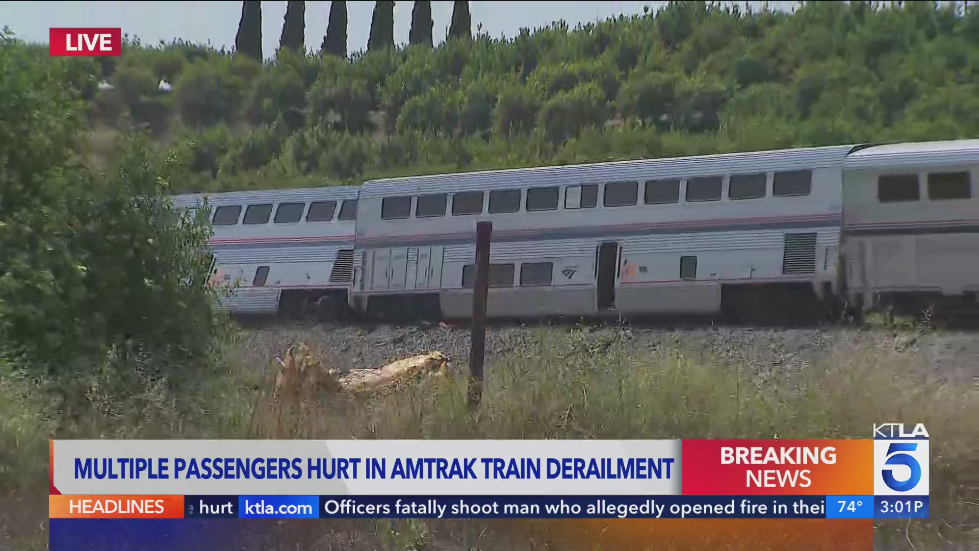 Passengers hurt when Amtrak train derails after hitting truck in ...
