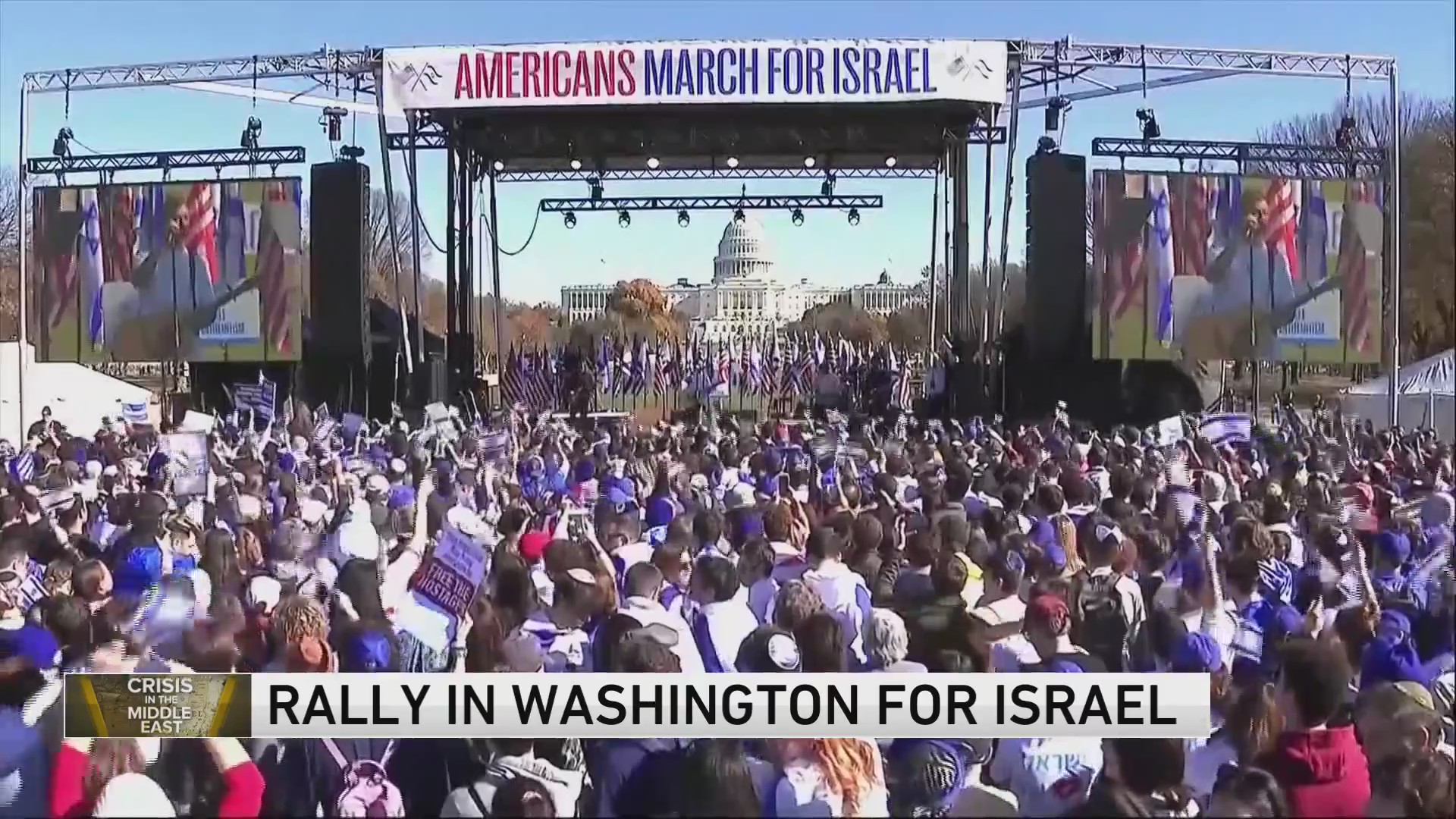 Tens of thousands of supporters of Israel rally in Washington, crying ...