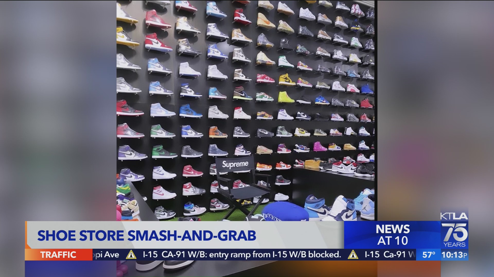 Smash-and-grab burglary of high-end sneaker shop in San Pedro caught on camera – KTLA