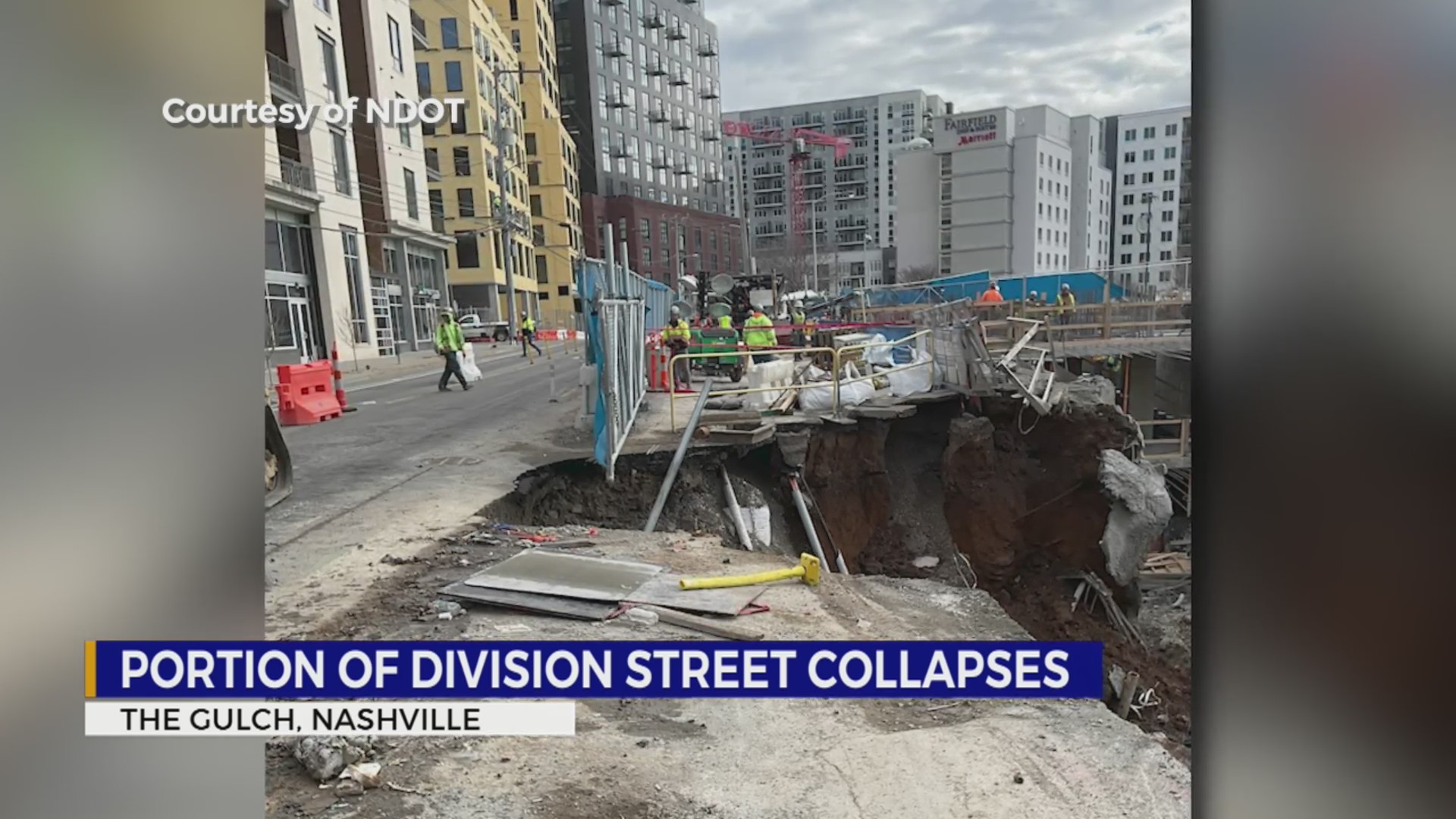 Portion of Division Street collapses in The Gulch neighborhood of ...