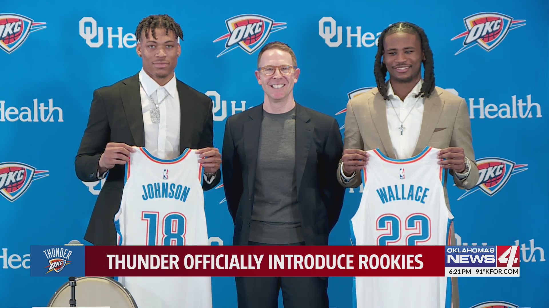 Thunder Introduce Rookies Wallace and Johnson – KFOR.com Oklahoma City