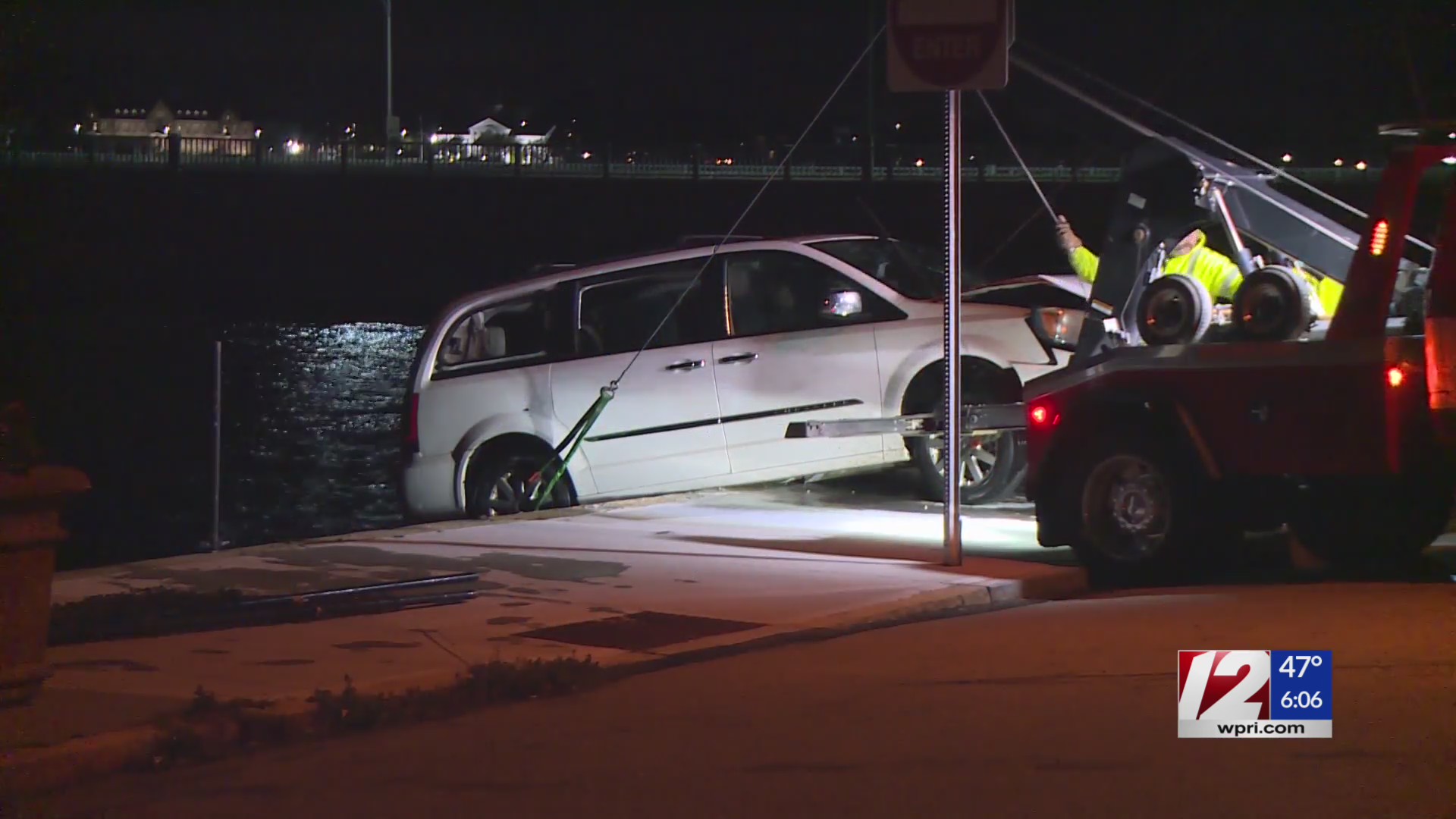 Car pulled from water after driving through stop sign in Newport – WPRI.com
