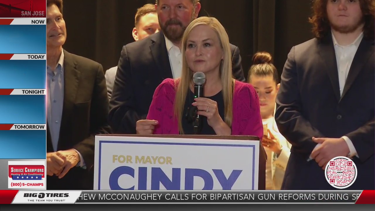 San Jose mayoral candidate Cindy Chavez addresses supporters – KRON4