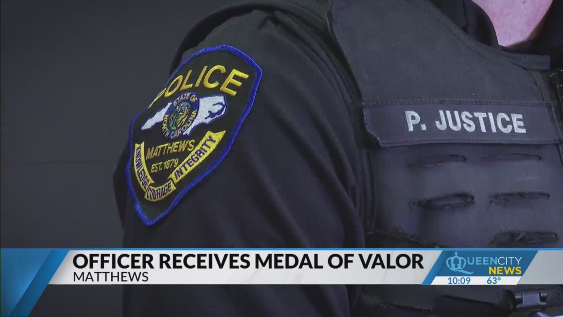 Matthews Police officer honored for heroic efforts – Queen City News