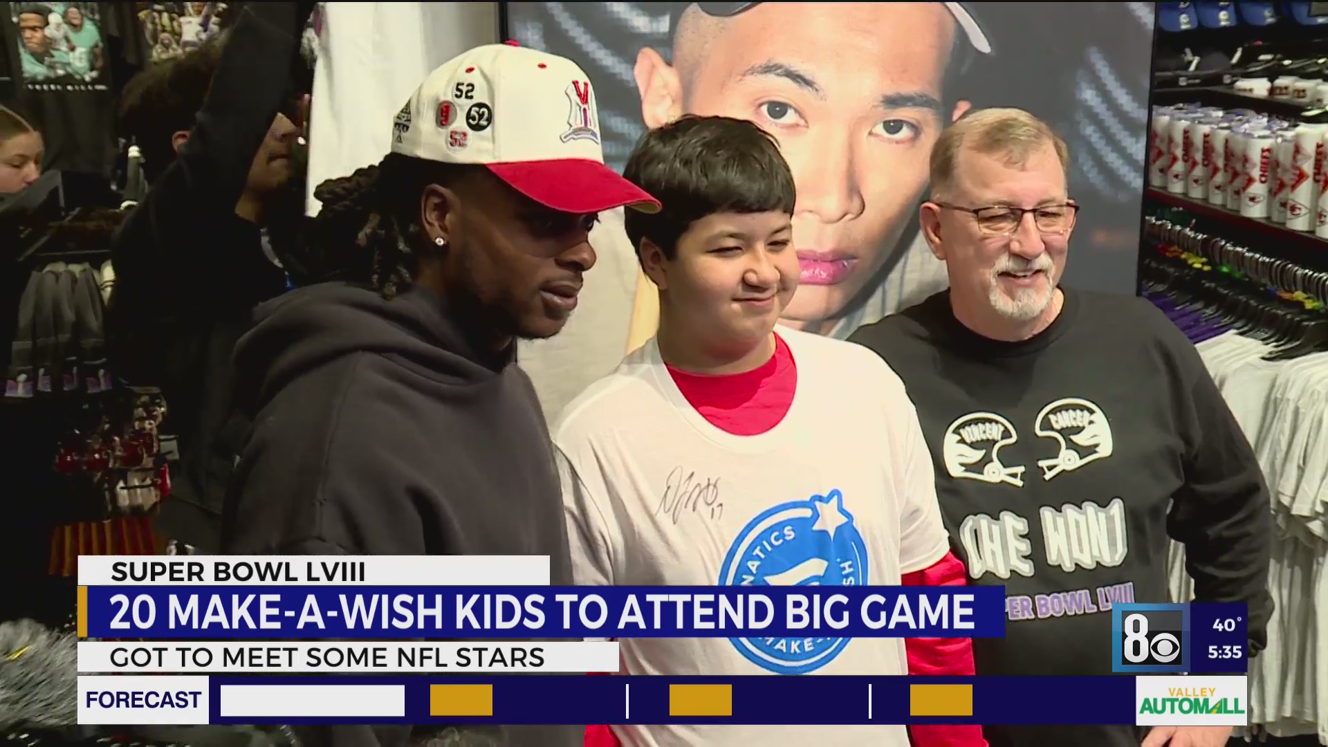 Make-A-Wish sends 20 kids to Super Bowl – KLAS
