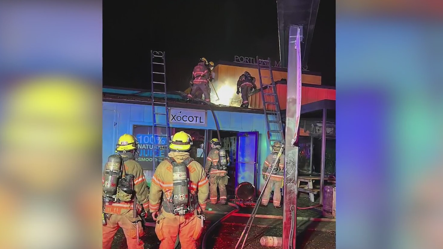 Crews battle fire at Portland Mercado food cart pod – KOIN.com