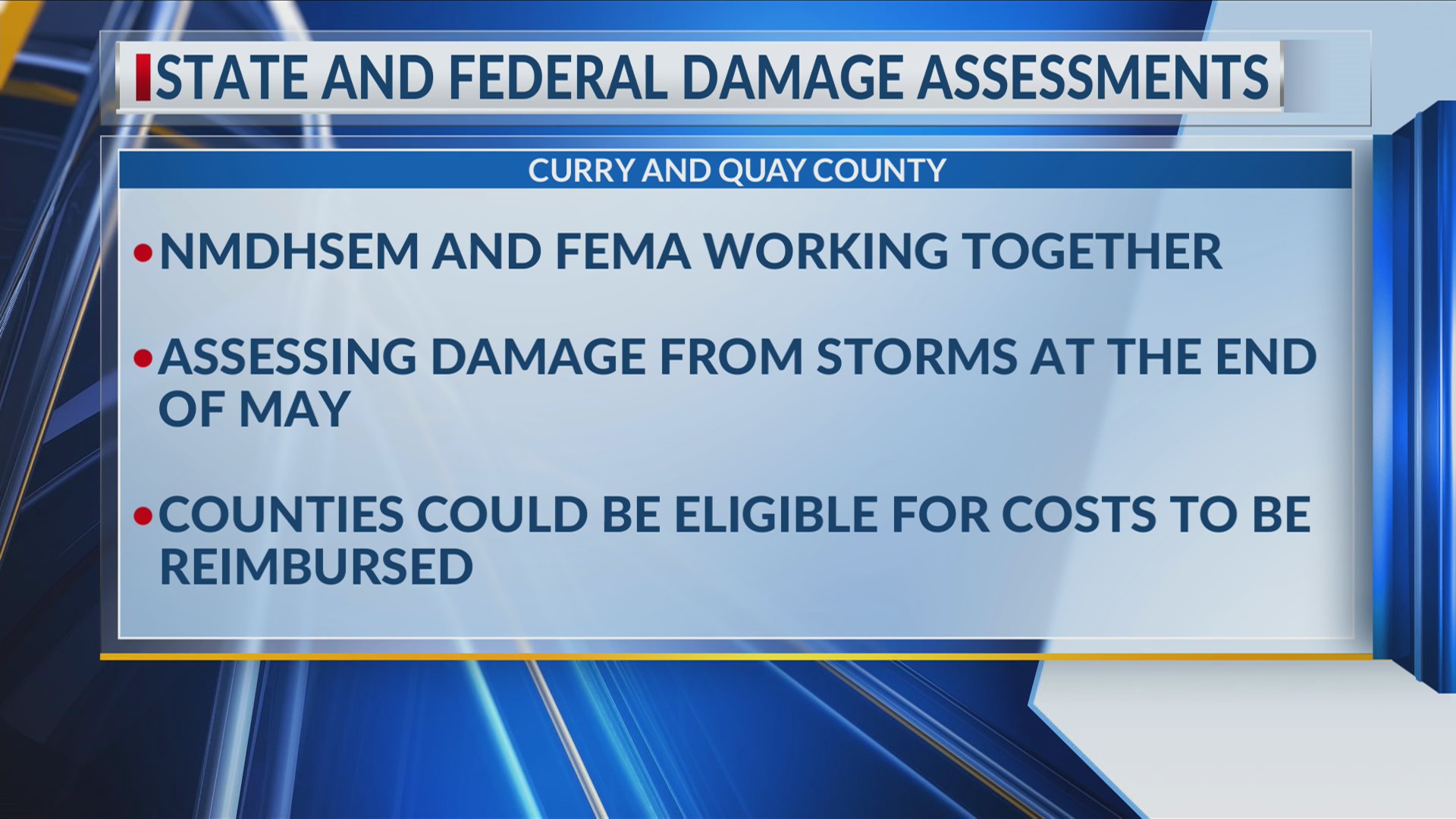 New Mexico, FEMA conduct preliminary damage assessments in Curry, Quay ...