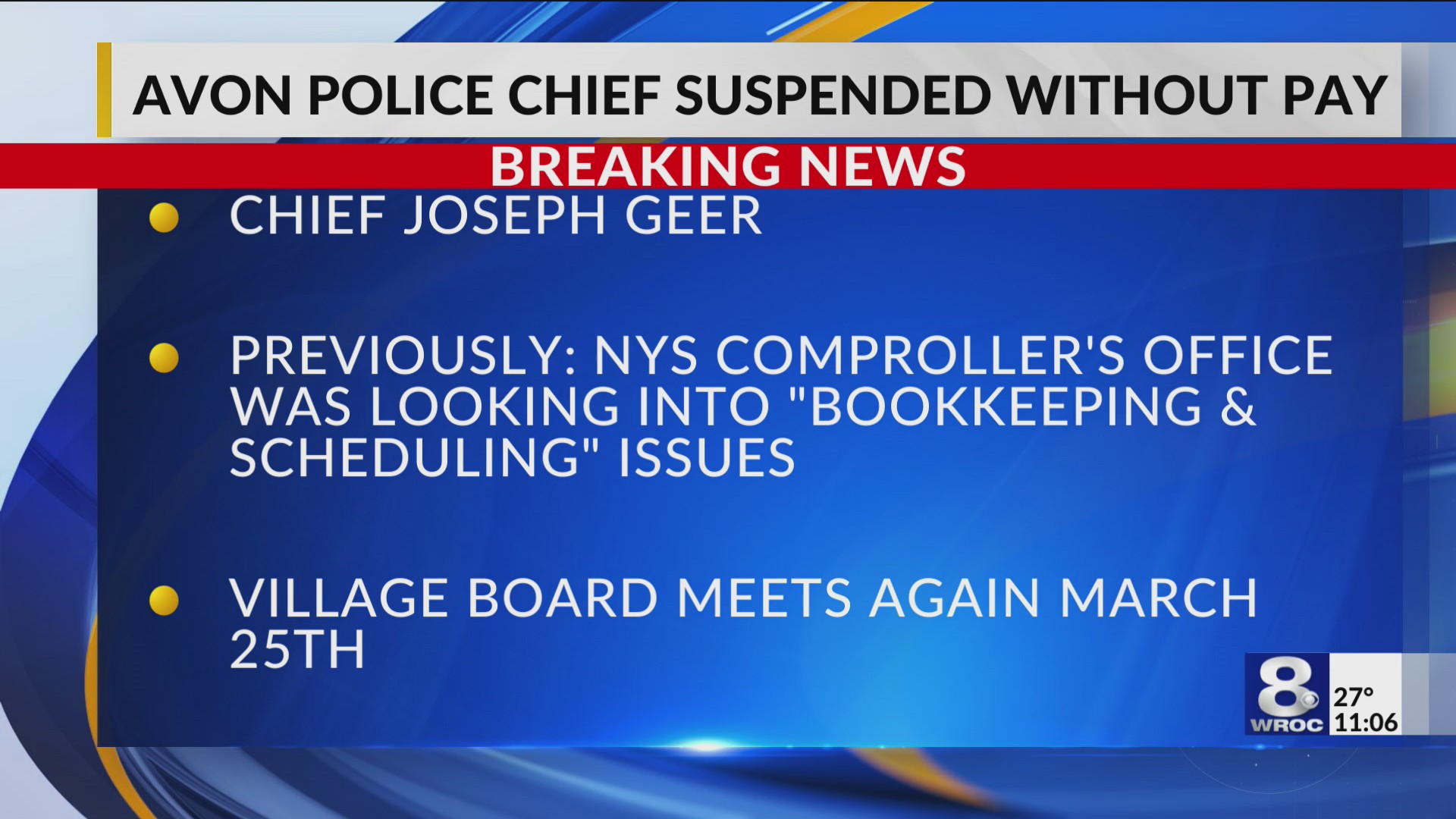 Avon police chief suspended without pay – RochesterFirst