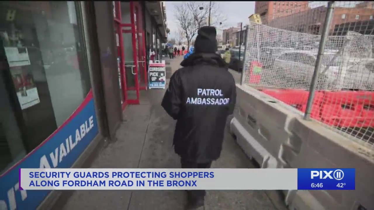 Security guards keeping shoppers safe at Fordham Road – PIX11