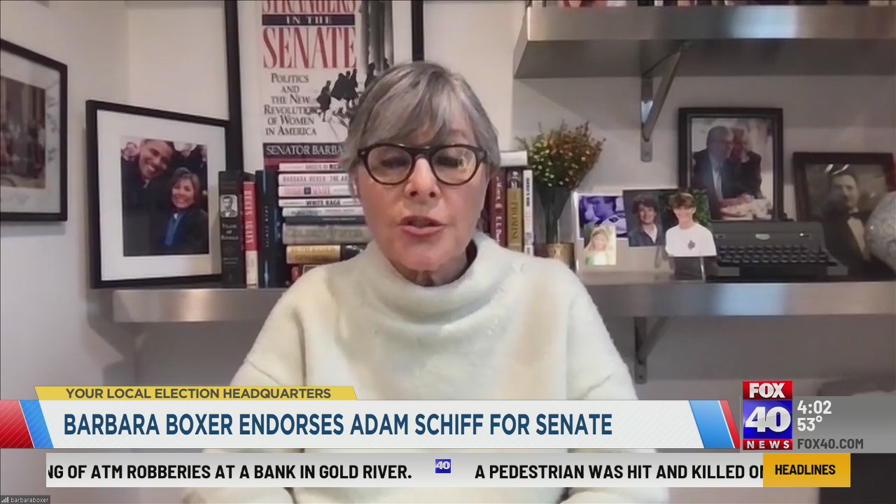 Former U.S. Senator Barbara Boxer endorses Adam Schiff in the Senate ...