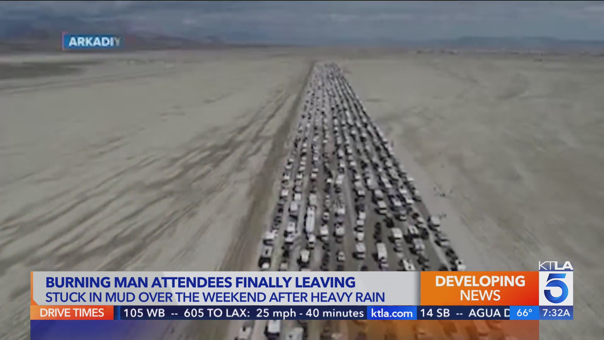 Thousands try to escape the mud at Burning Man festival – KTLA