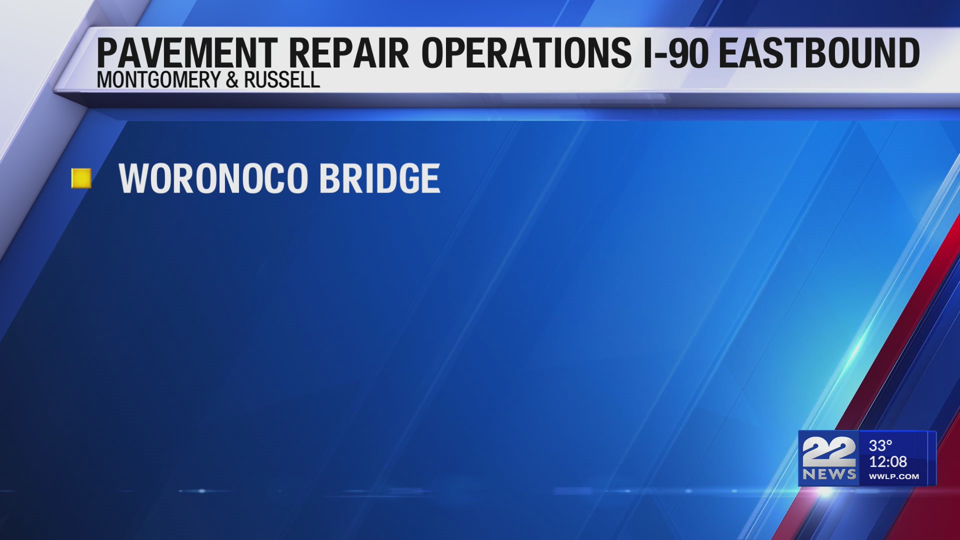 Pavement repair operations on I-90 eastbound in Montgomery, Russell – WWLP