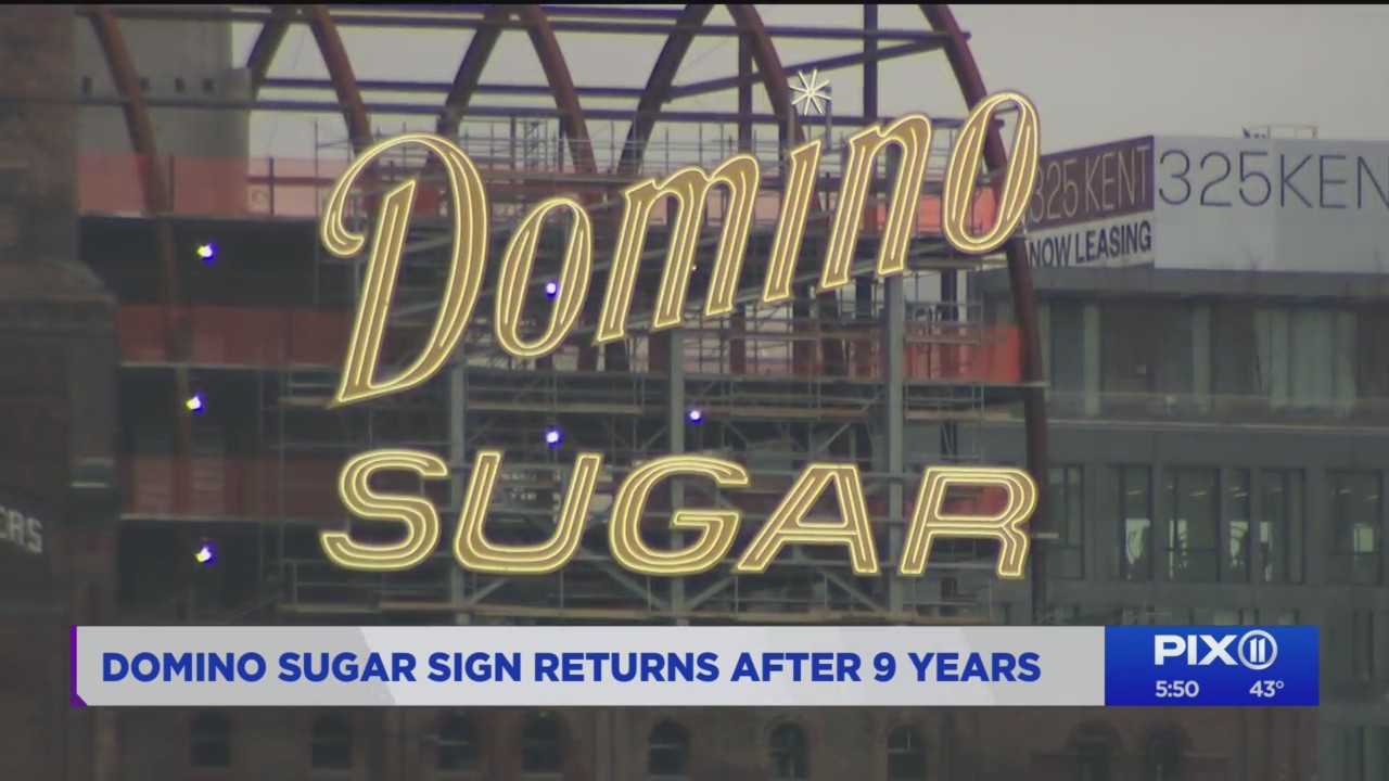 Domino Sugar sign returns to Brooklyn waterfront – PIX11