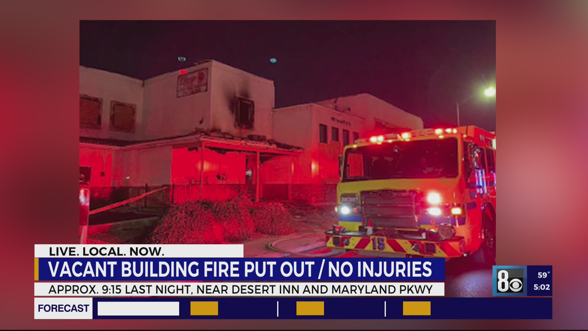 Vacant building catches fire east of Las Vegas Strip – KLAS