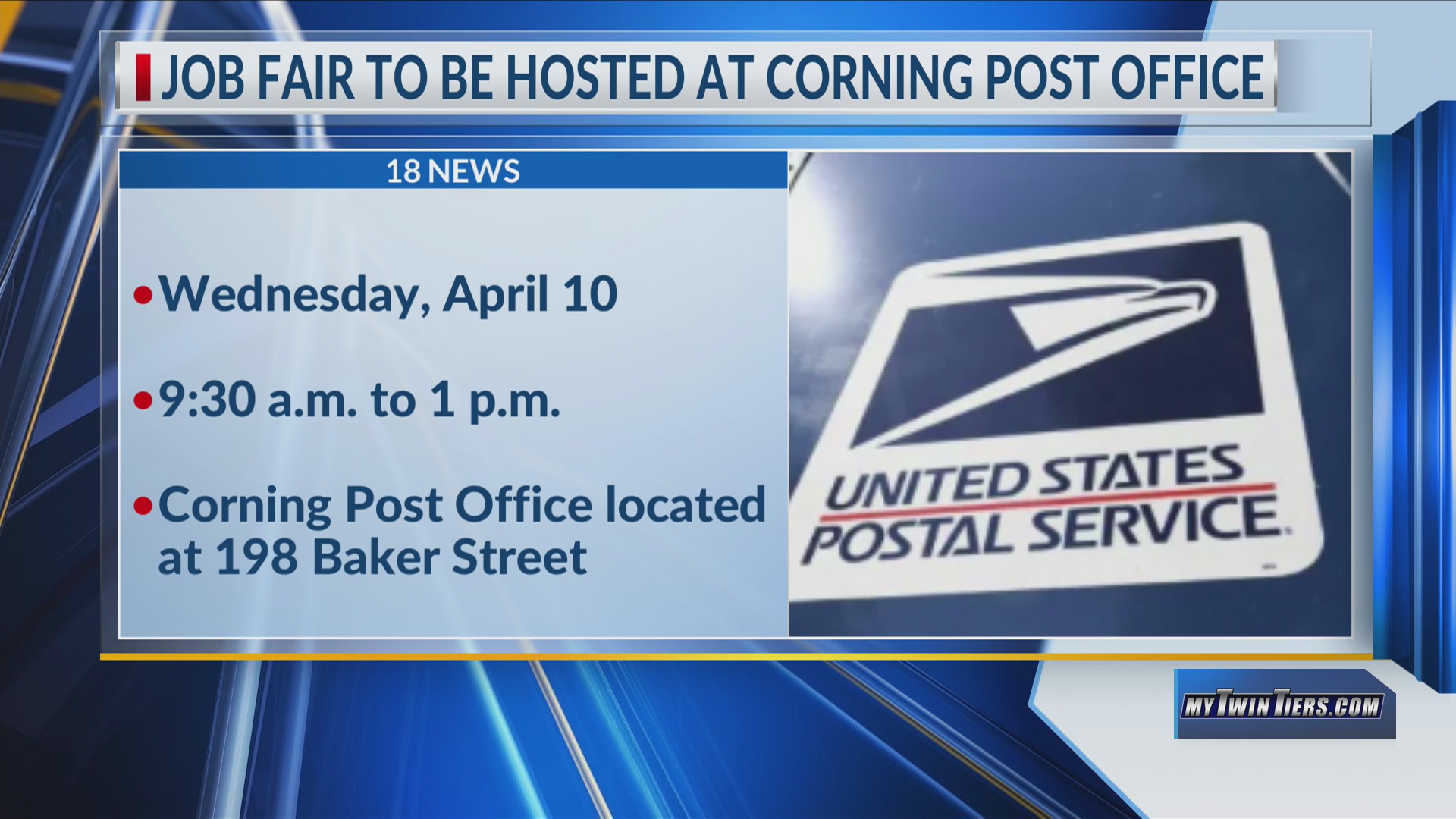 Job fair to be hosted at Corning Post Office this Wednesday – WETM ...