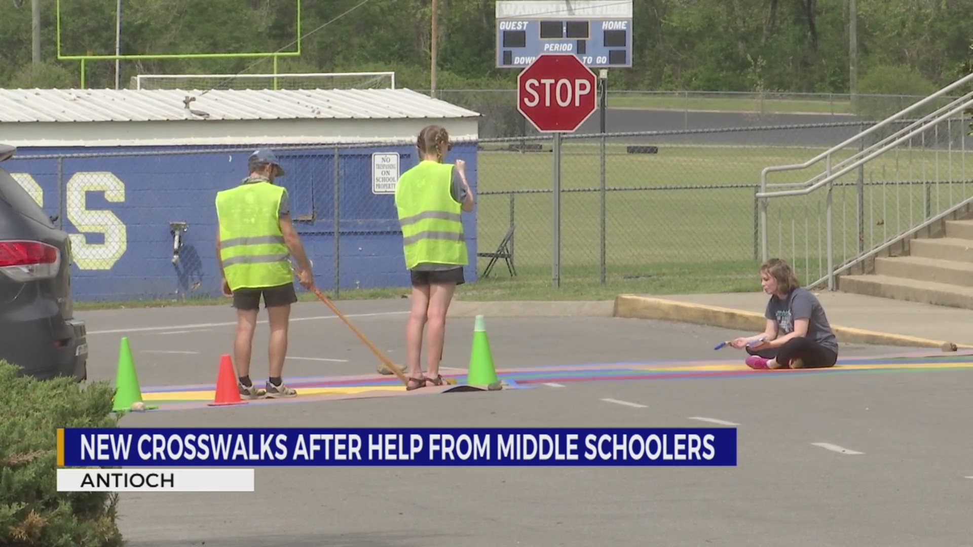 Antioch middleschoolers help install crosswalks – WKRN News 2