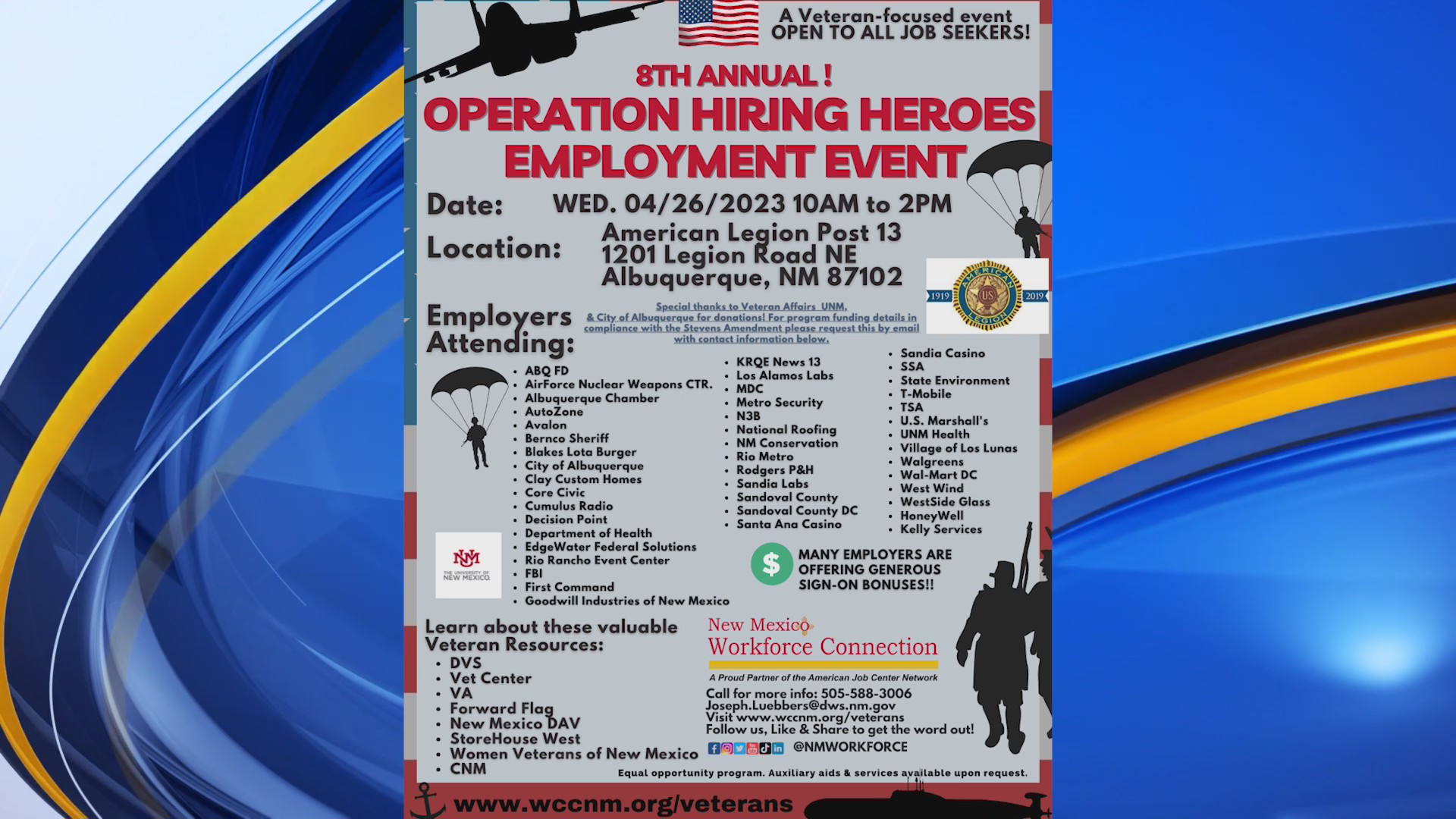 New Mexico Workforce Connection hosts ‘Hiring Heroes Employment Event ...