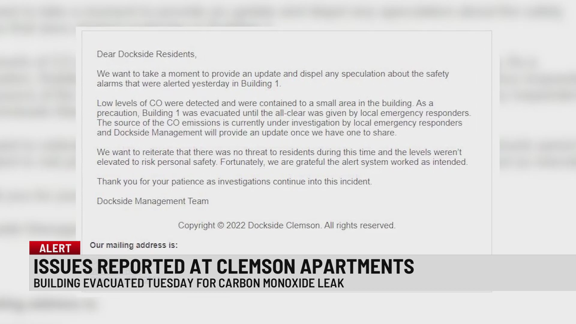 Student housing in Clemson has carbon monoxide leak – WSPA 7NEWS