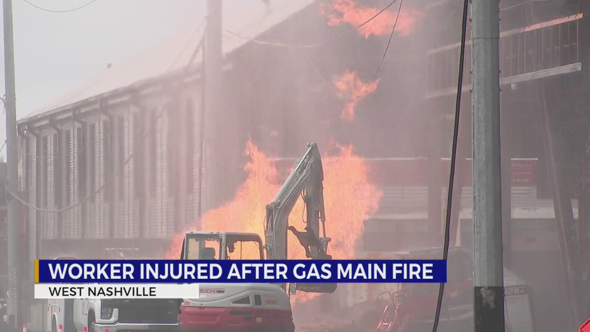 Worker injured after ruptured gas main fire in West Nashville – WKRN News 2