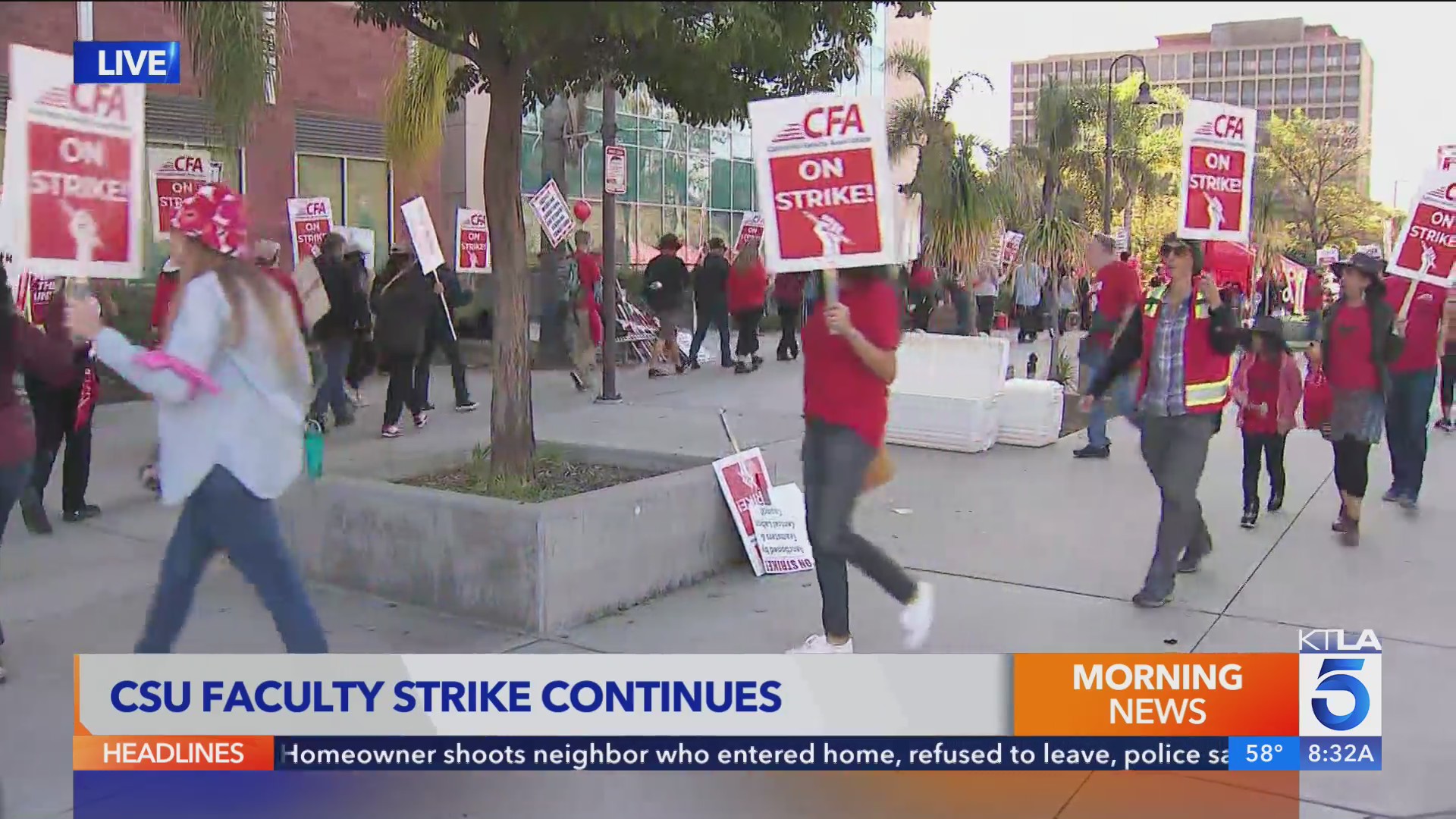 Unionized faculty members on strike at Cal State L.A. as final exams ...