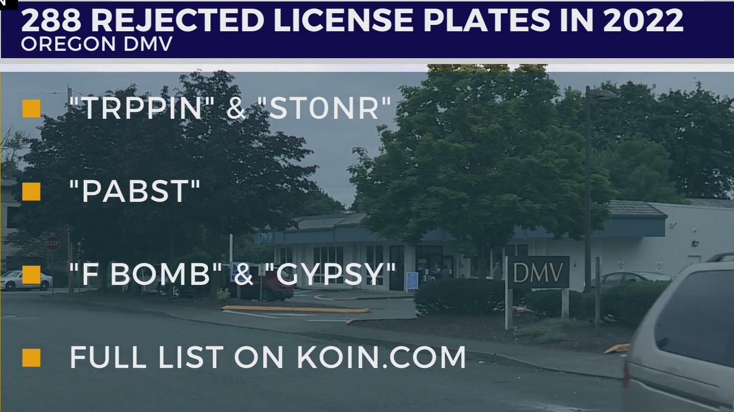 READ: Full list of license plates rejected by the Oregon DMV in 2022 ...