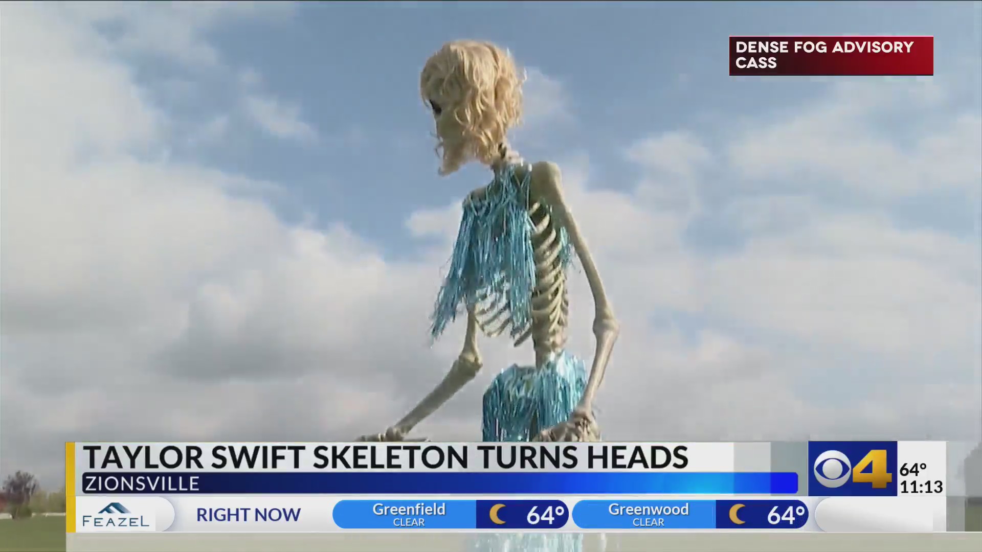 Skeleton Taylor Swift and Travis Kelce create spooky buzz in Zionsville ...