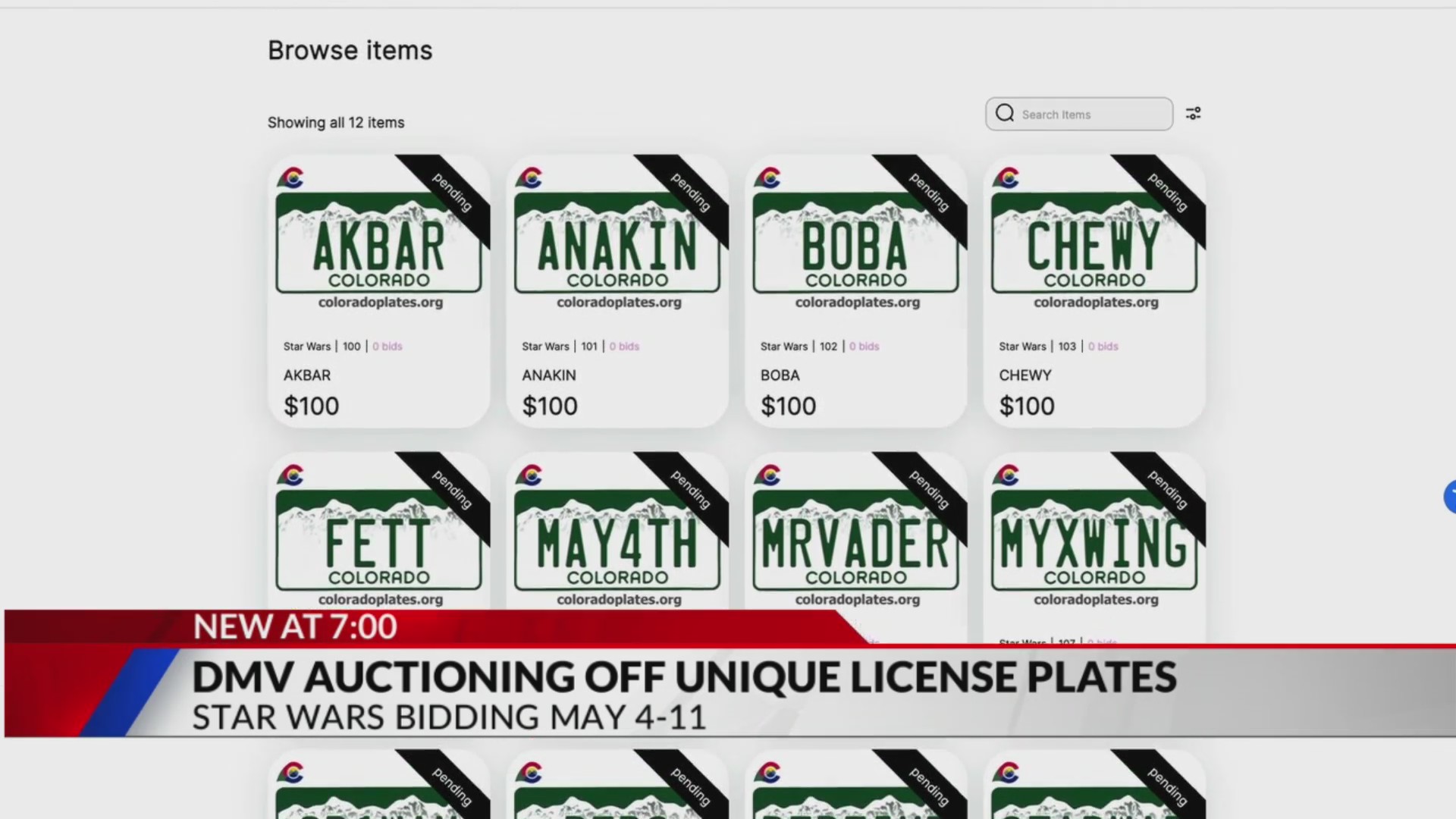 DMV auctioning off Star Wars, South Park license plates – FOX31 Denver
