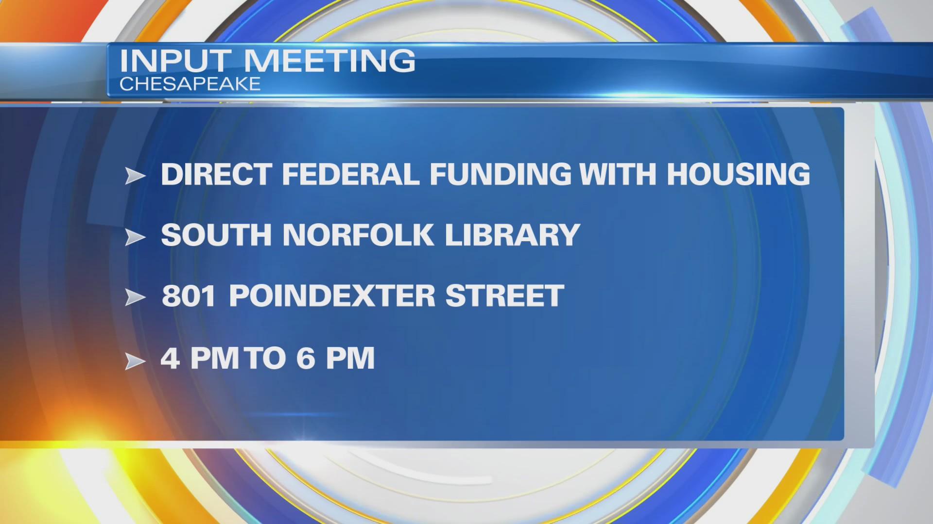 Chesapeake to hold public input meeting Thursday – WAVY.com