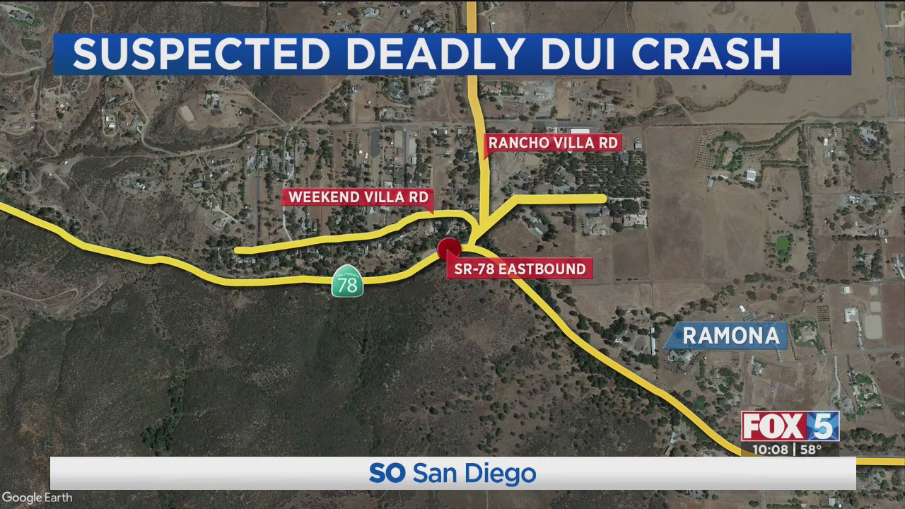 Ramona woman killed in head-on collision on SR-78, DUI suspected – FOX ...