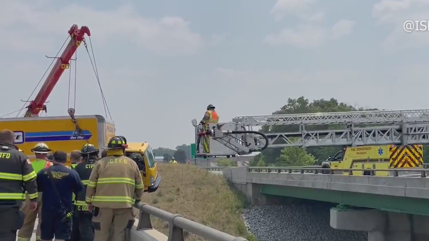 Driver crashes into RV, becomes suspended over bridge on Indiana Toll ...