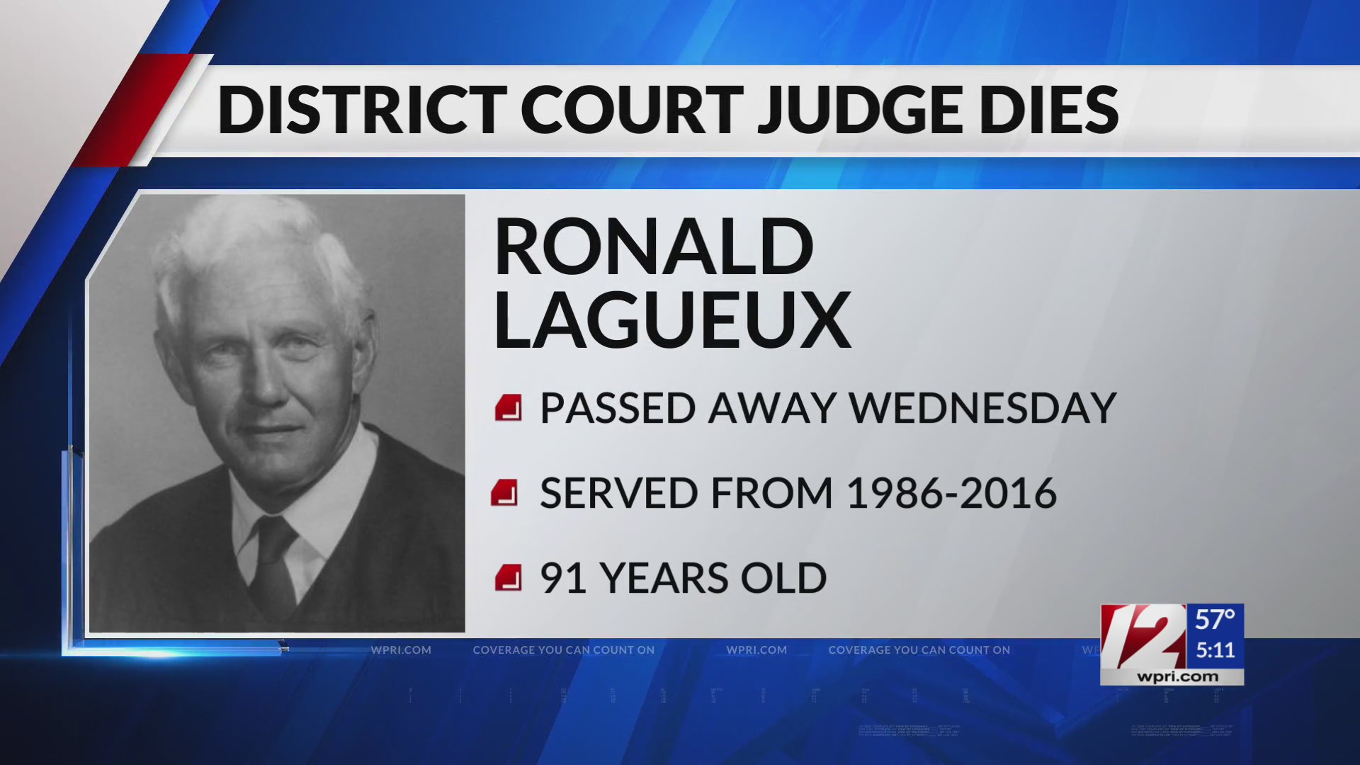 Longtime district court judge dies at 91 – WPRI.com