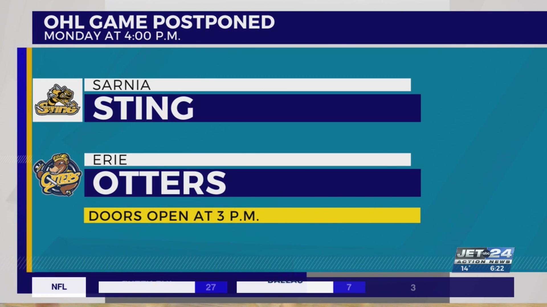 Jan. 14 Otters game starting at 4 P.M. due to travel conditions – WJET ...