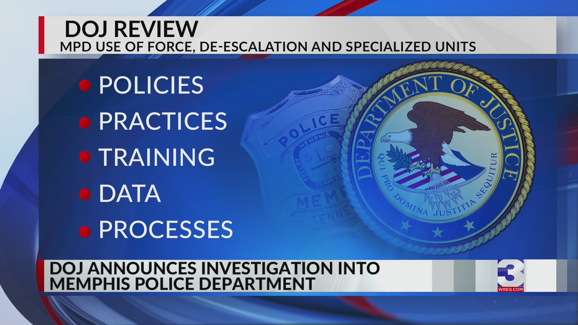 DOJ to investigate MPD, specialized units – WREG.com