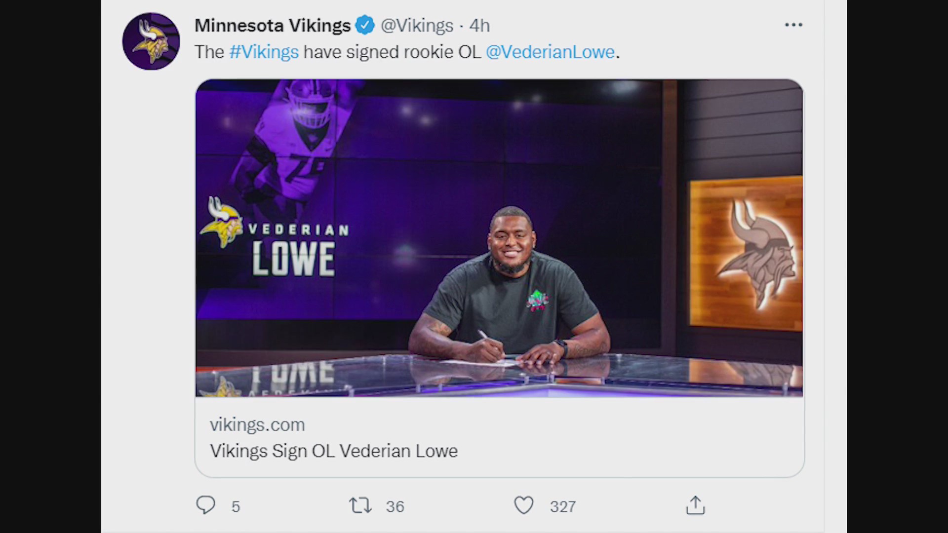 Vederian Lowe signs first NFL contract with the Vikings – MyStateline.com