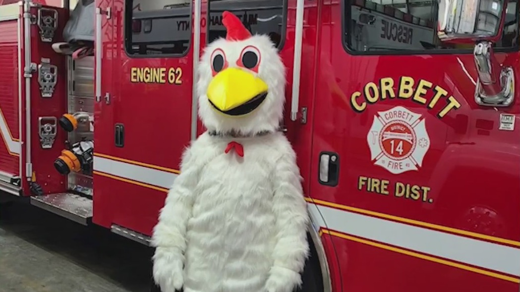 Corbett Fire Department debuts new Christmas Chicken costume – KOIN.com