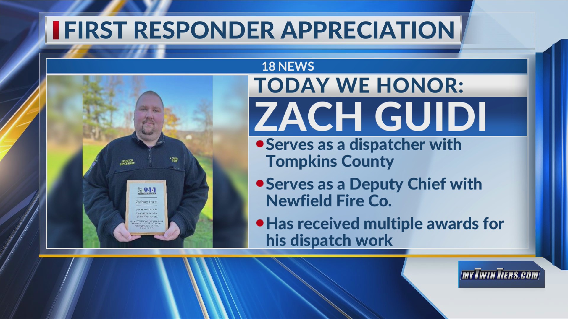 First Responder Appreciation: Zach Guidi, Newfield Fire, and Tompkins ...