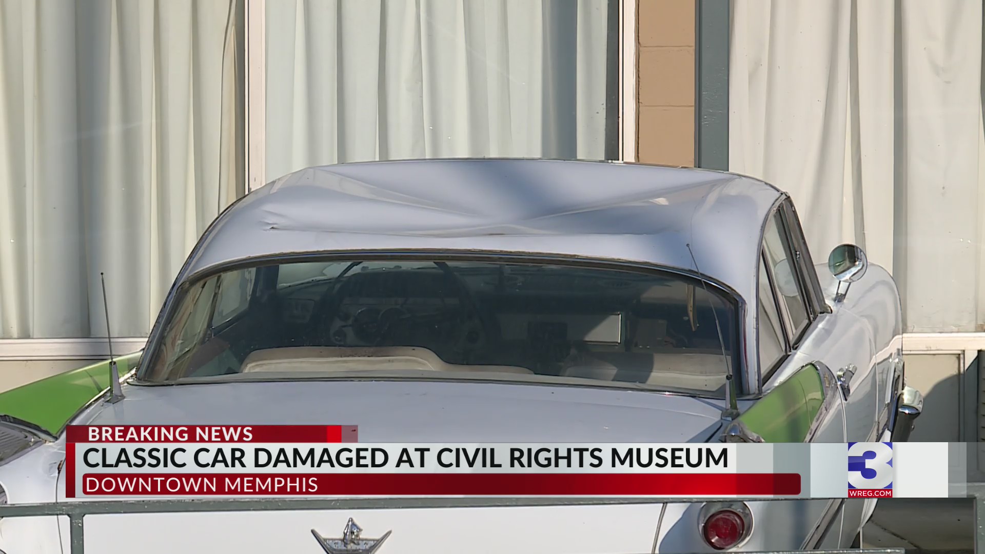 Civil Rights Museum display car left damaged – WREG.com
