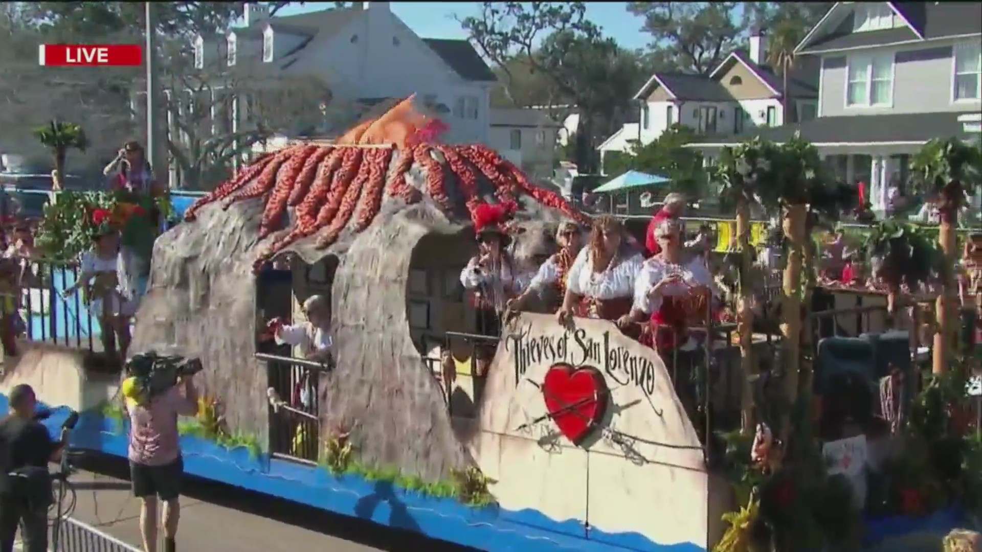 The Ye Mystic Krewe of Gasparilla “Pirates’ Parapet” with an explosive ...
