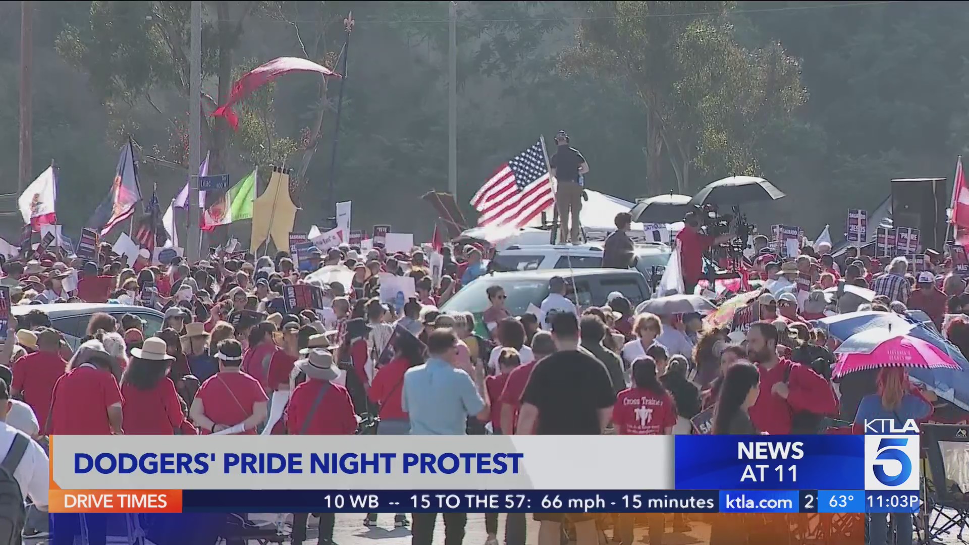 Thousands protest Dodgers’ Pride night event honoring LGBTQ+ ‘nun ...