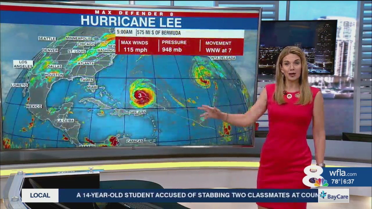 Wobble Tracker monitoring Hurricane Lee’s position east of Florida ...