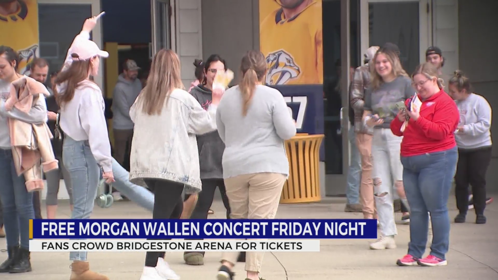 Morgan Wallen fans crowd Bridgestone Arena for free concert tickets ...