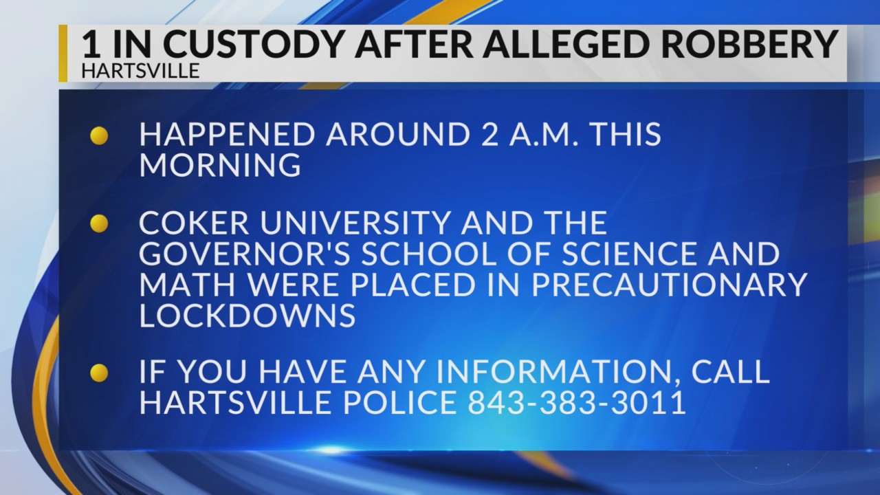 1 in custody after overnight armed robbery on Coker University campus ...