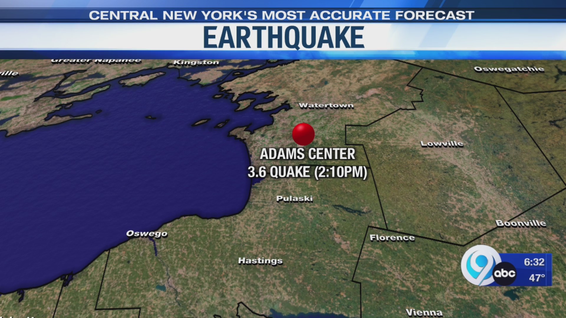 Earthquake felt around Central and Northern New York Sunday afternoon ...