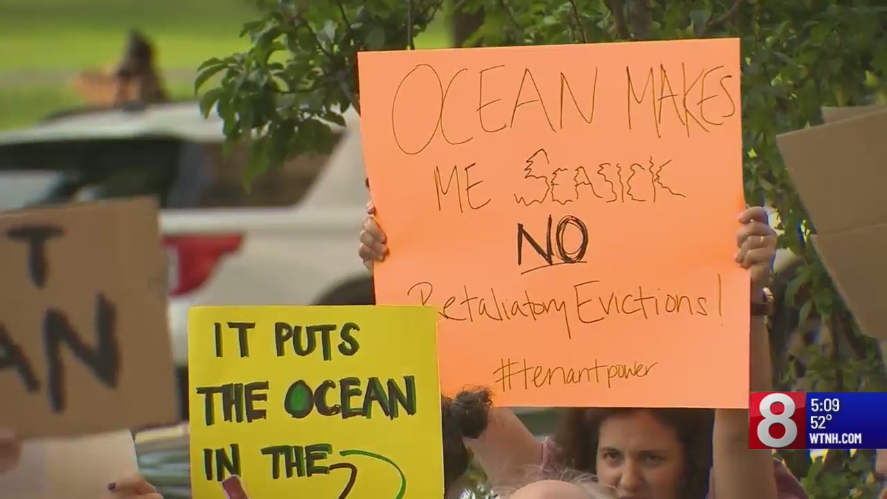 Unionized tenants protest Ocean Management over rent prices and living ...