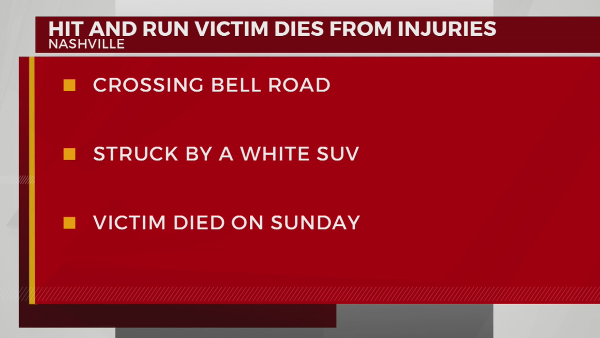 Nashville hit-and-run victim dies from injuries – WKRN News 2
