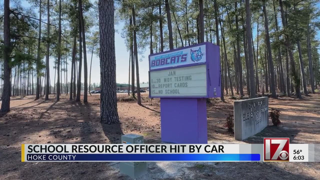 Hoke County school resource officer hit by car – CBS17.com