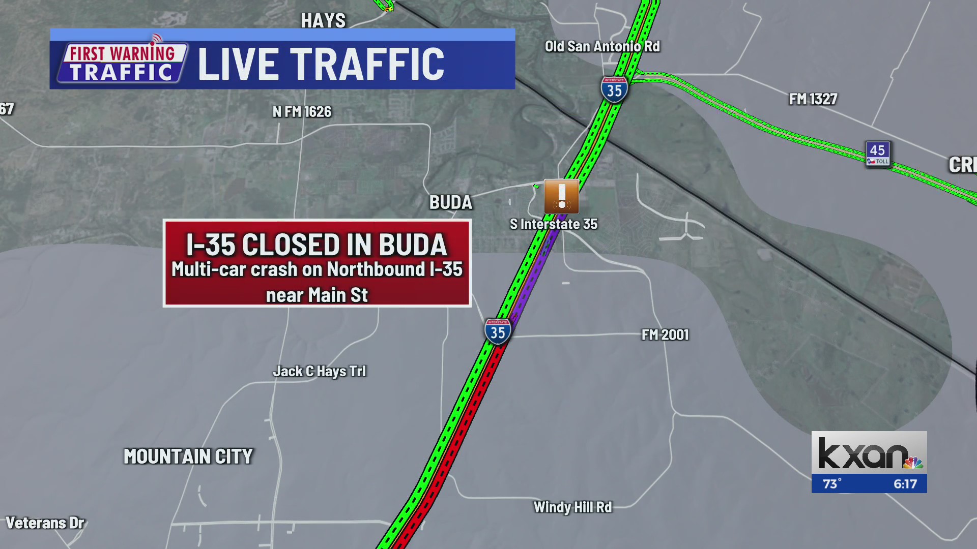 Deadly multi-vehicle crash closes I-35 northbound in Buda Friday ...