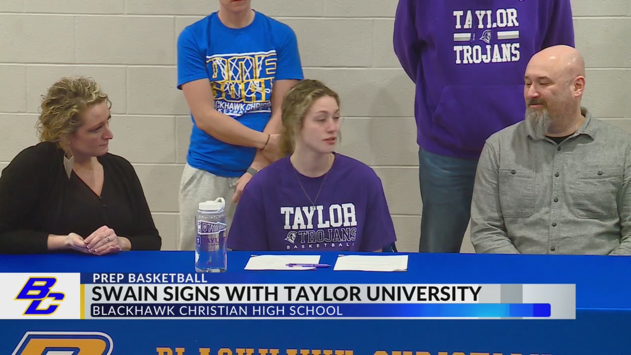 Blackhawk Christian’s Aubrie Swain signs to play basketball at Taylor ...